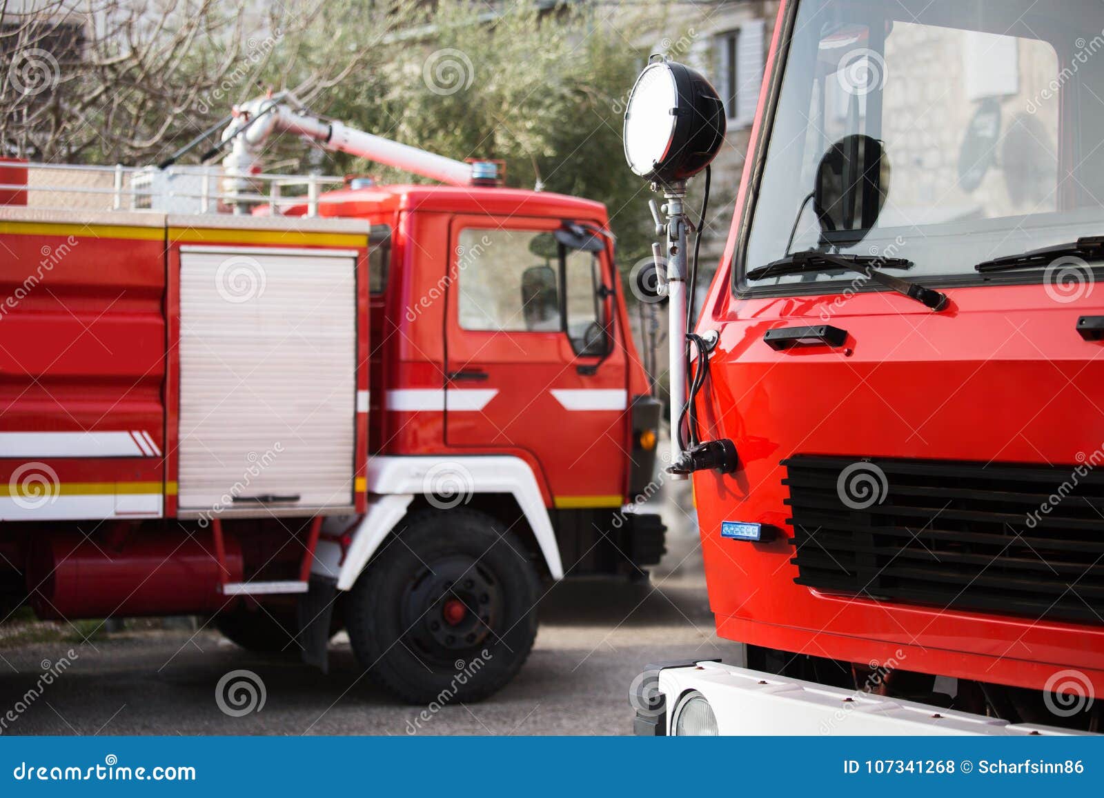 Two fire trucks stock photo. Image of emergency, vehicle - 107341268