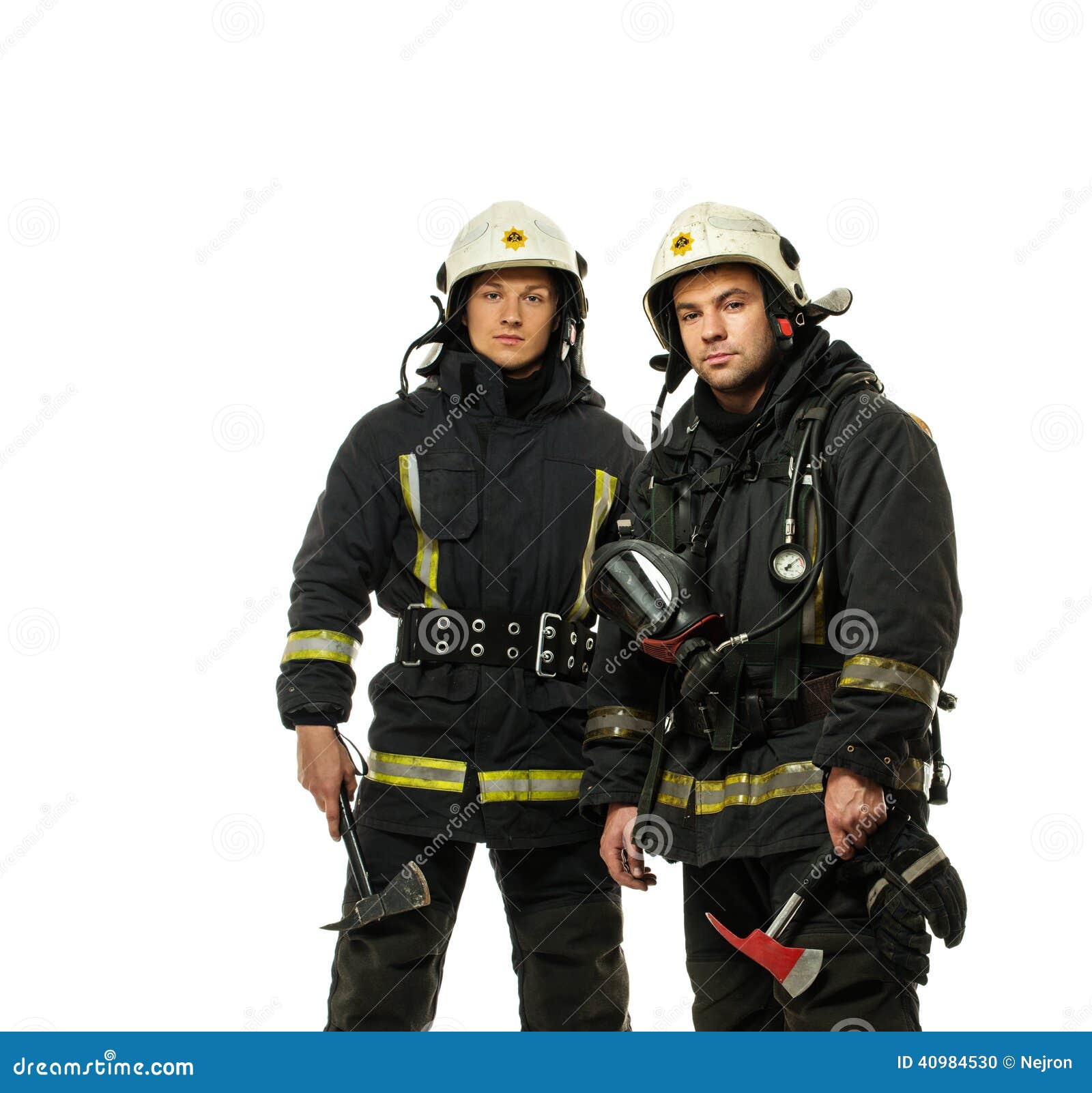 Two firefighters stock photo. Image of gloves, occupation - 40984530