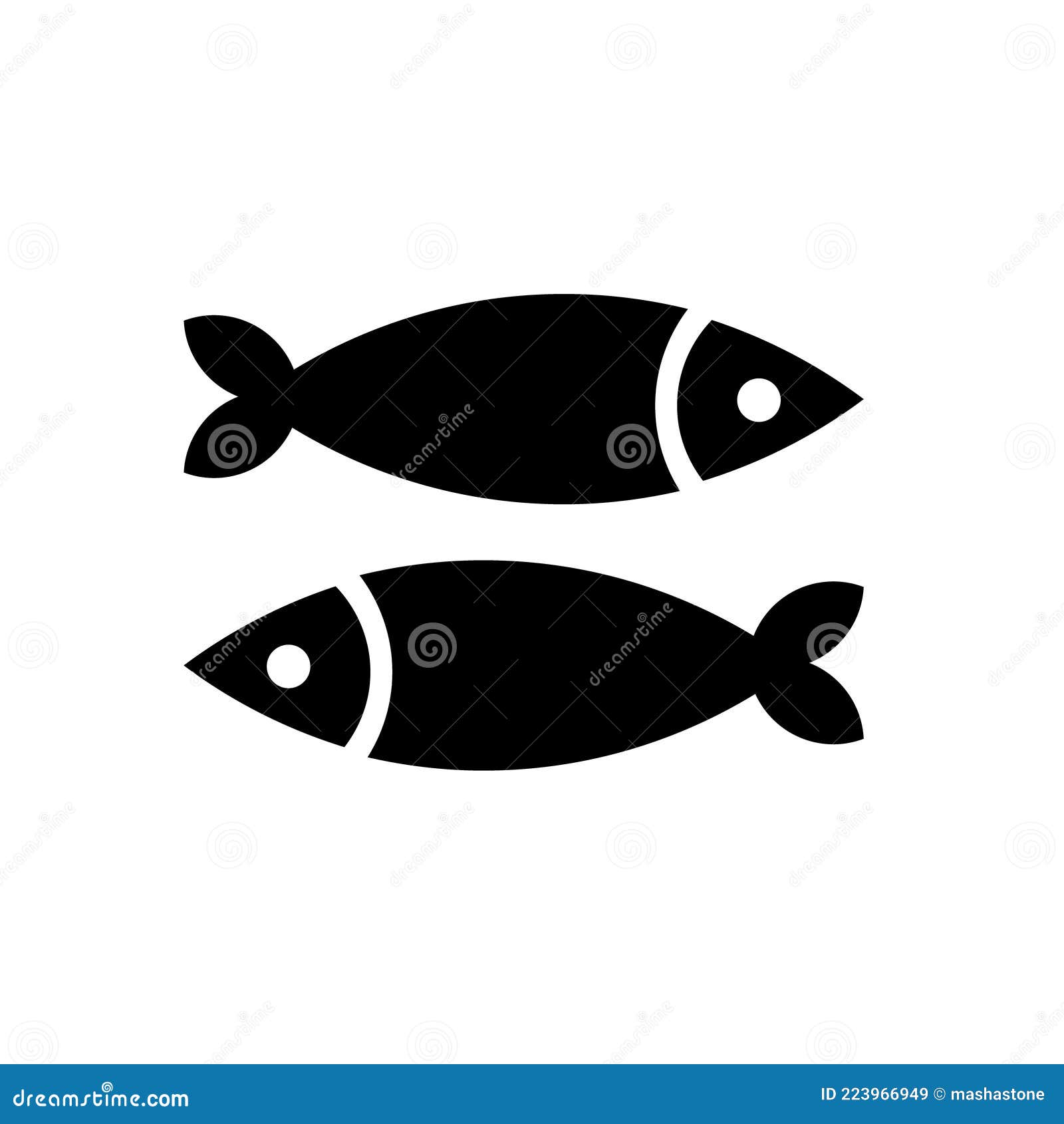 Two Fish Black Glyph Icon or Logo. Vector Isolated on White. Stock ...