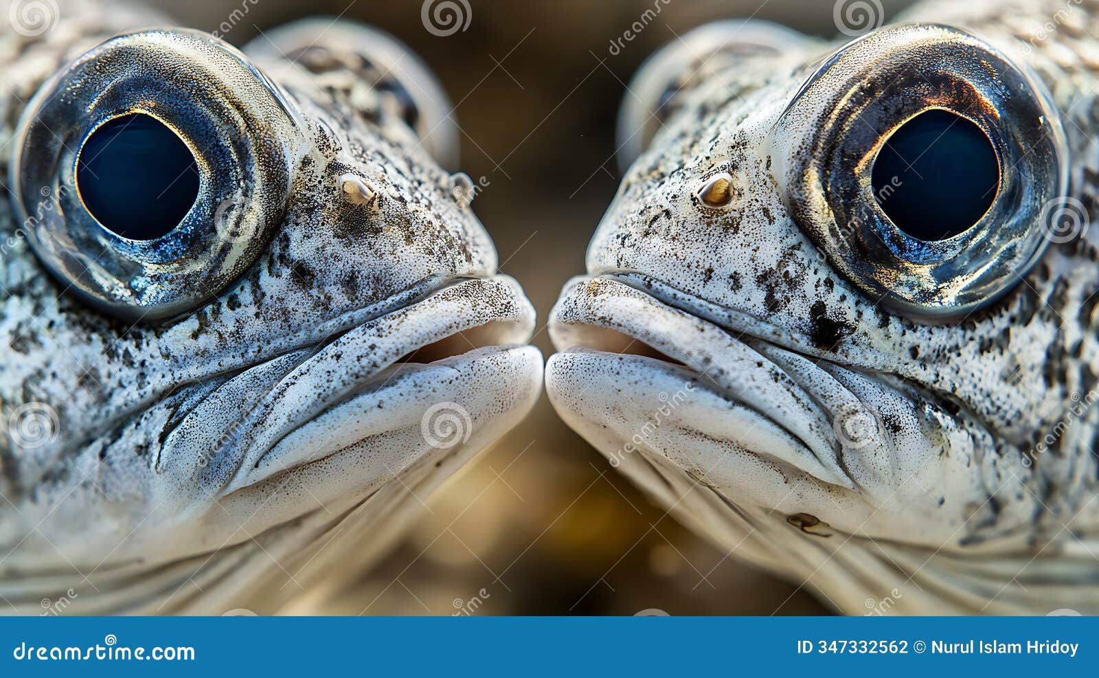 Two Fish Facing Each Other with Striking Eye Details, Underwater ...