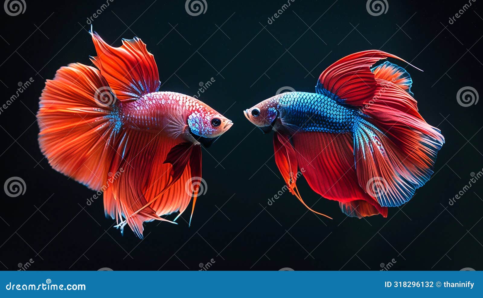 Two Fish that are Fighting in the Water Stock Illustration ...