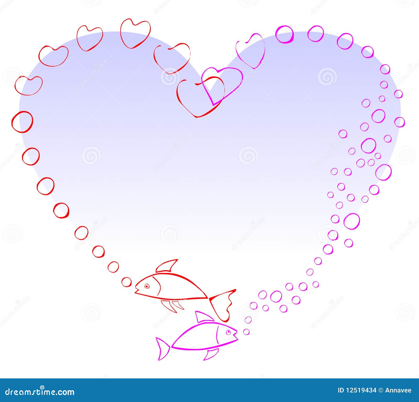 Two fish in love stock illustration. Illustration of couple - 12519434