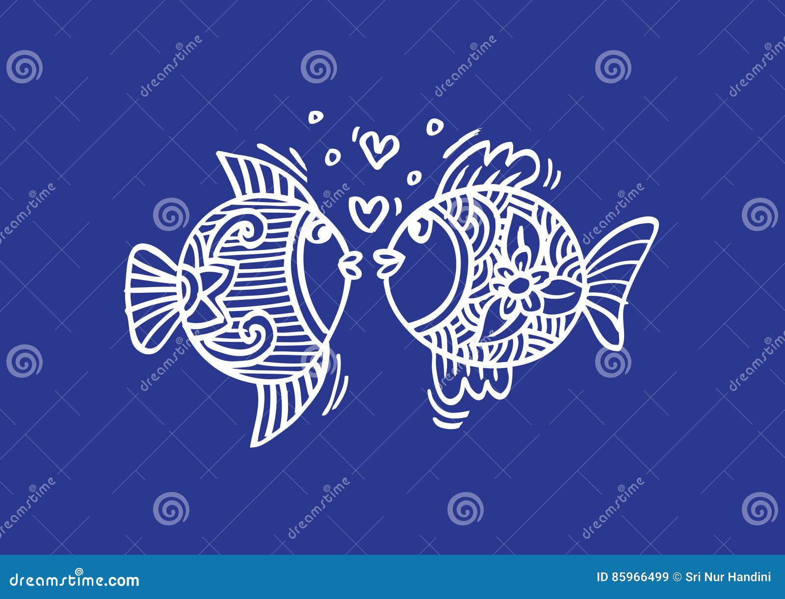 Two fish in love. stock illustration. Illustration of healthy - 85966499