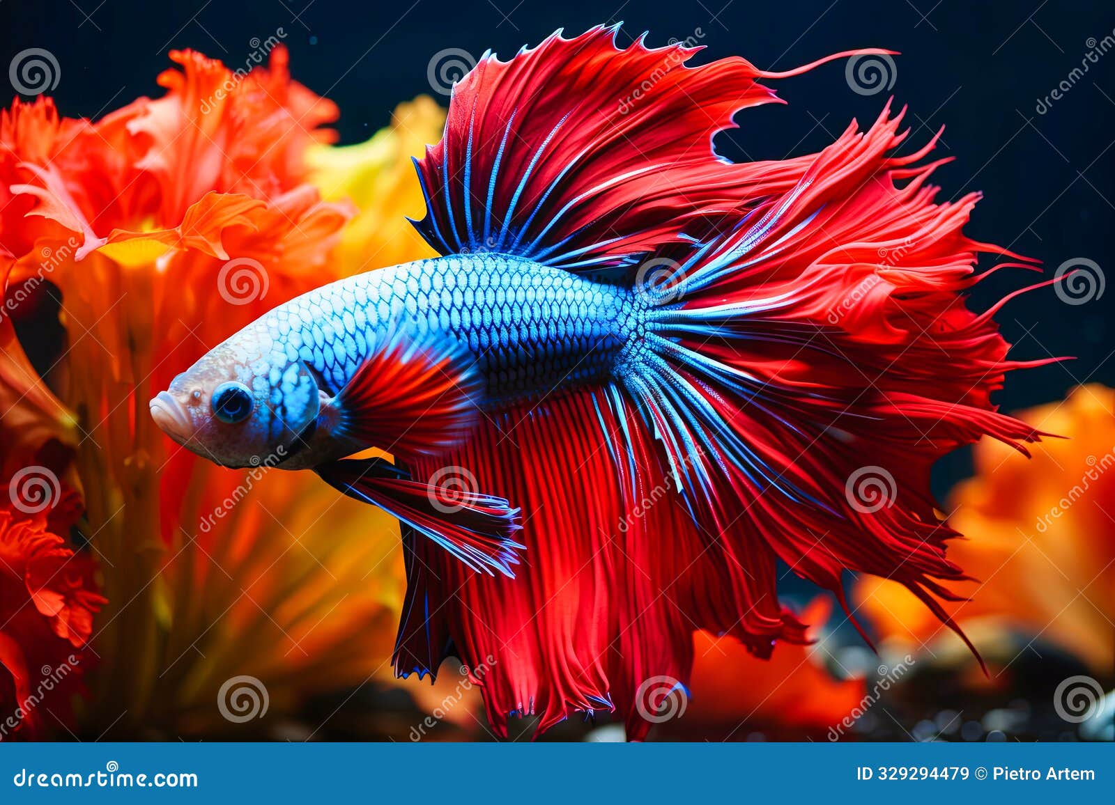 Two Fish Swimming in Water stock image. Image of blue - 329294479