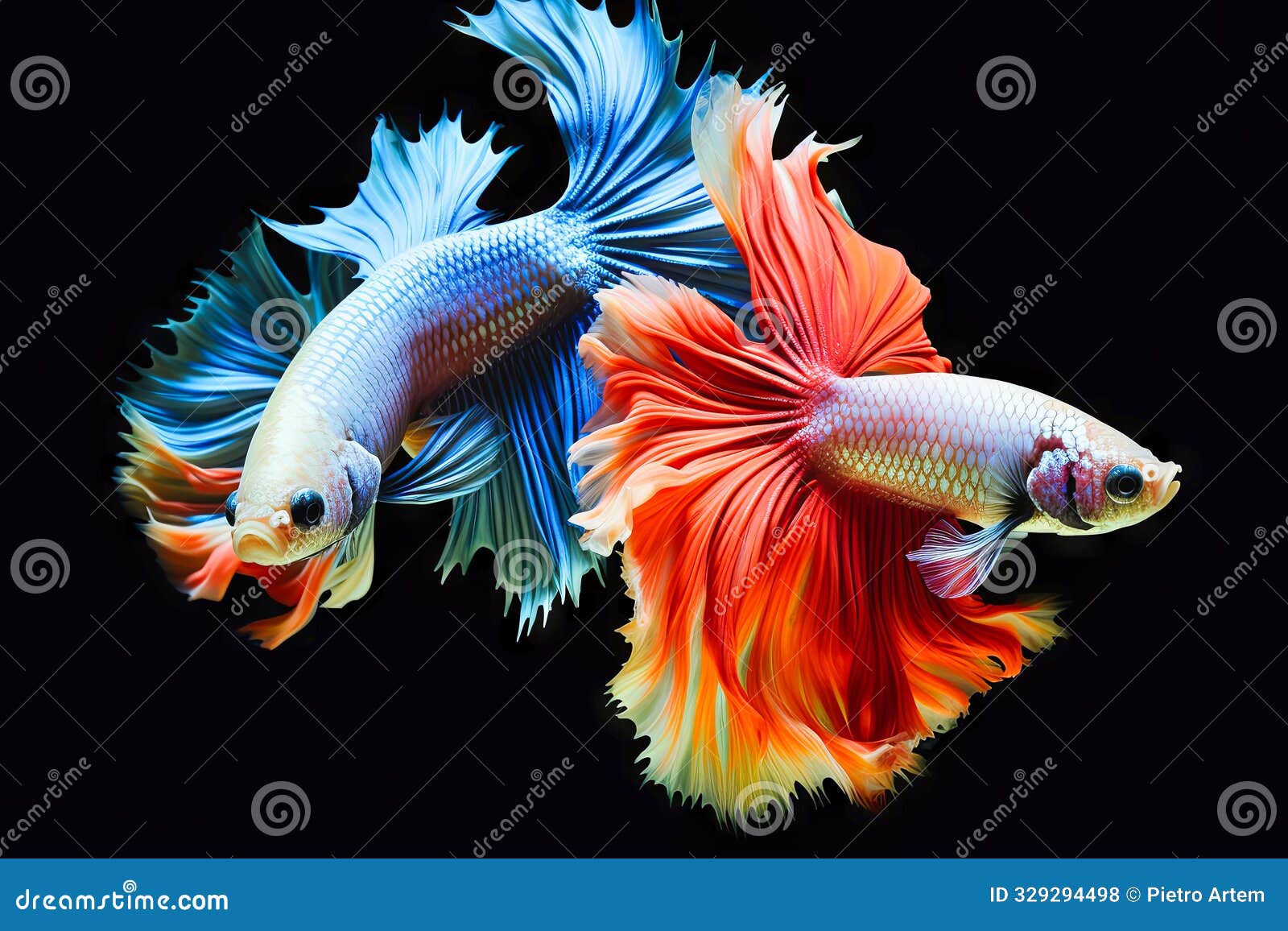 Two Fish Swimming in Water stock photo. Image of biology - 329294498