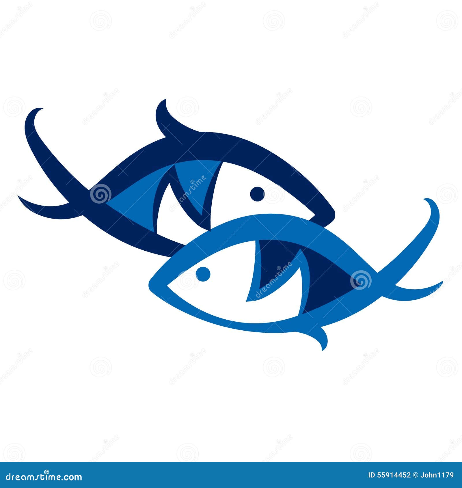 Two fish vector stock vector. Illustration of water, modern - 55914452