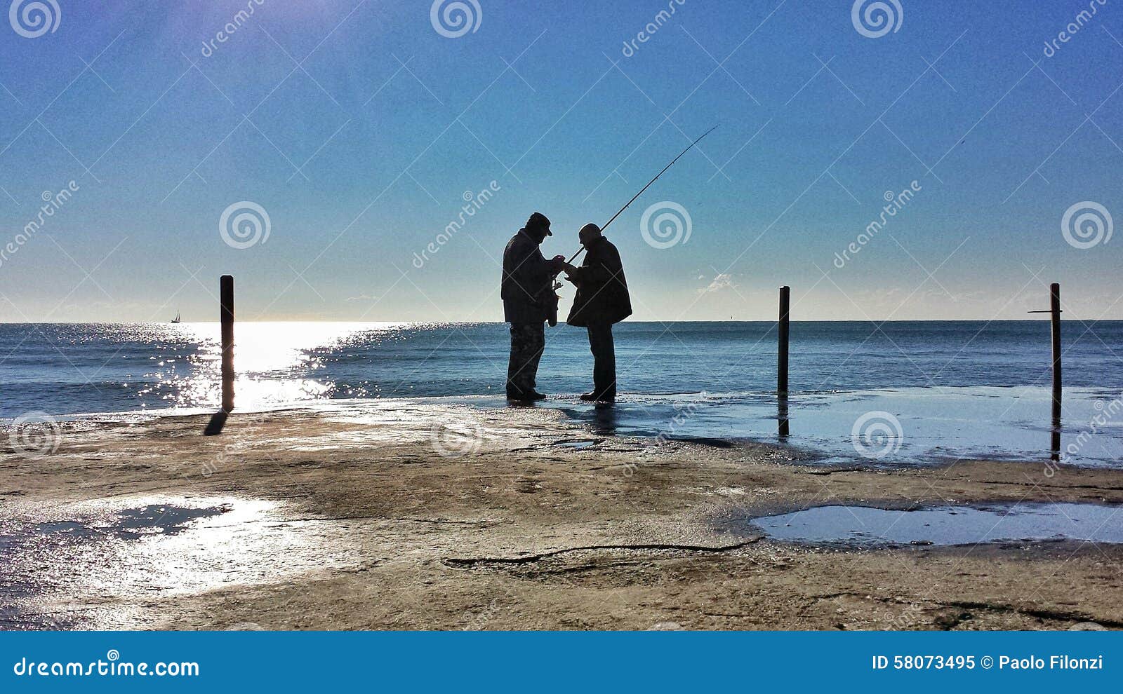 Two fishermans editorial image. Image of friends, beach - 58073495