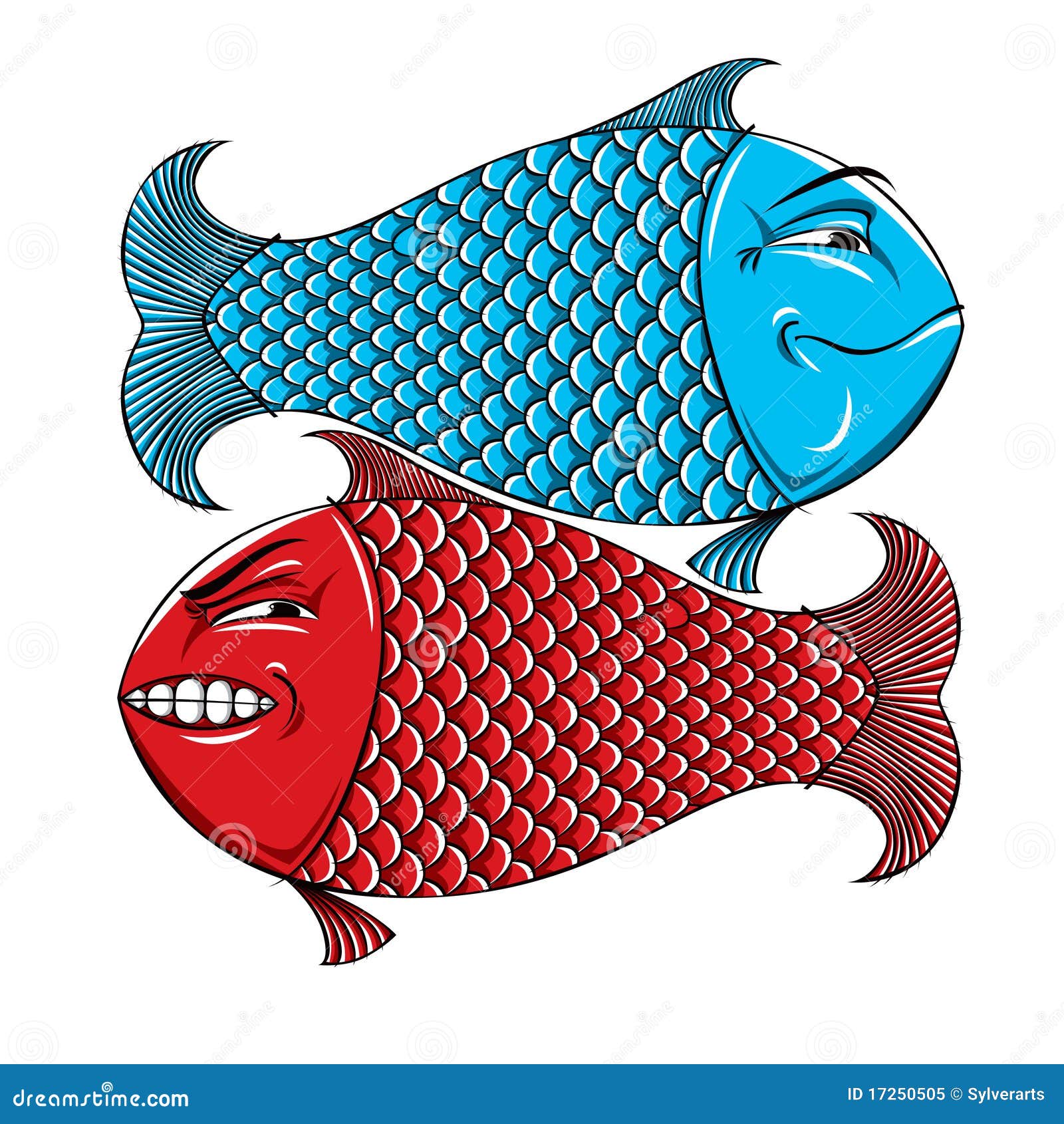 Two fishes stock vector. Illustration of aquarium, characters - 17250505