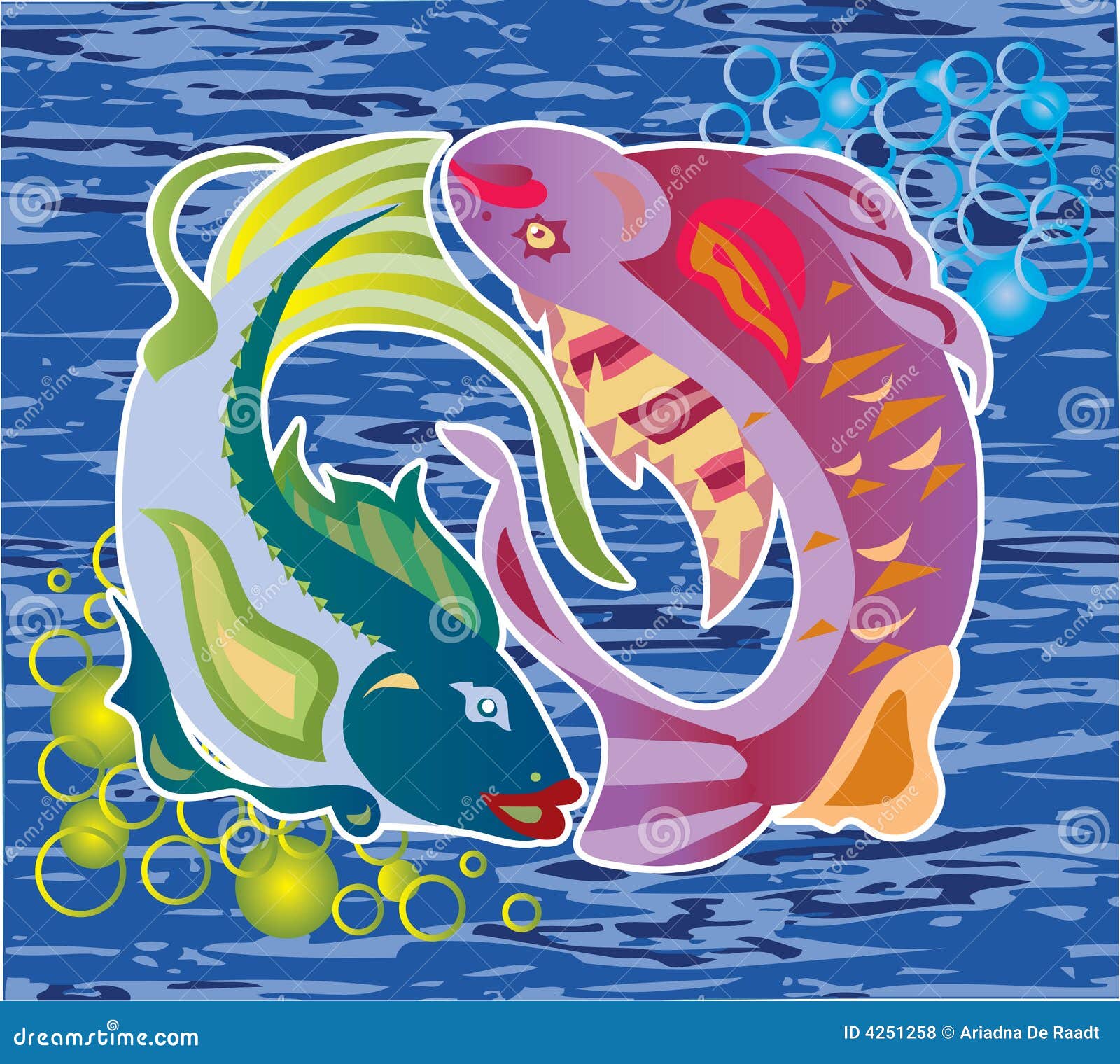 Two fishes stock vector. Illustration of wand, nature - 4251258