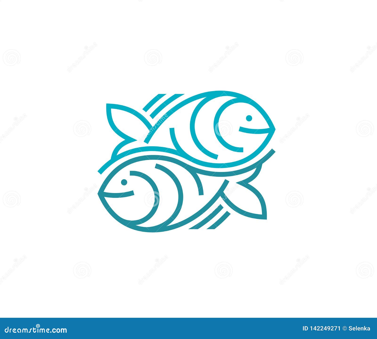 Two fishes logotype design stock vector. Illustration of mackerel ...
