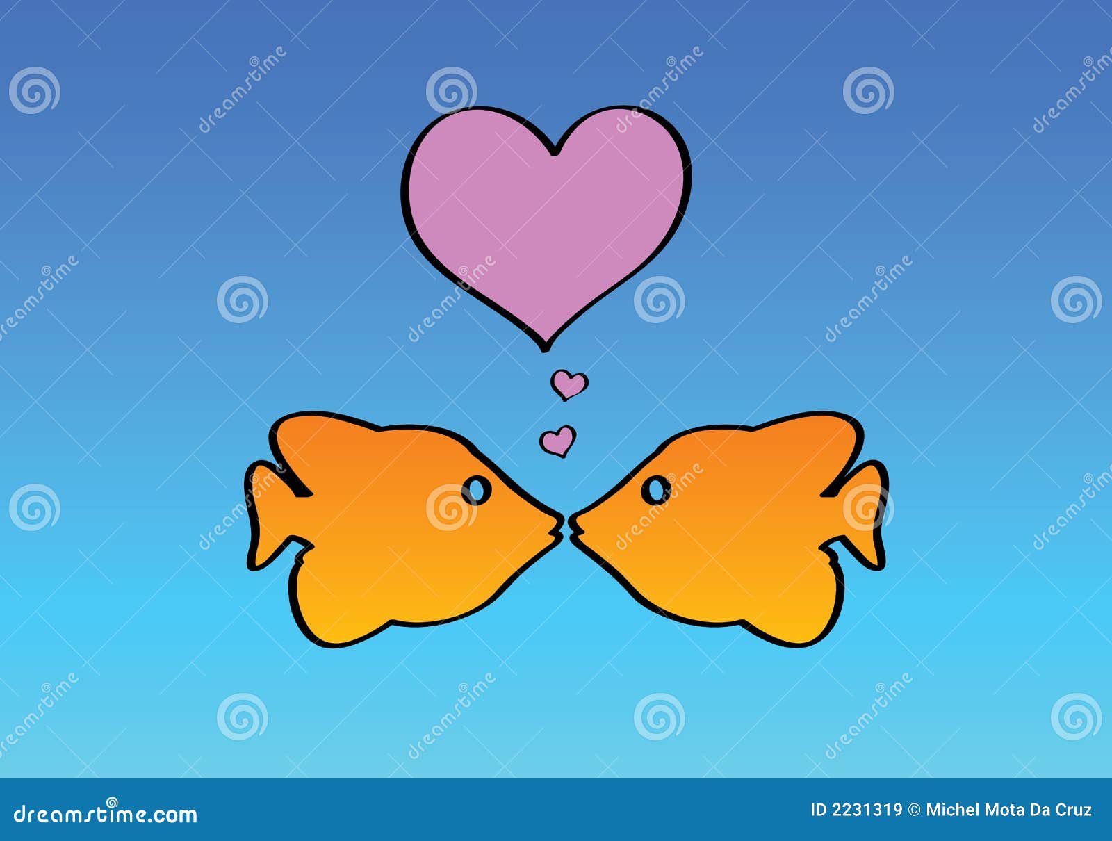 Two fishes in love stock vector. Illustration of fish - 2231319