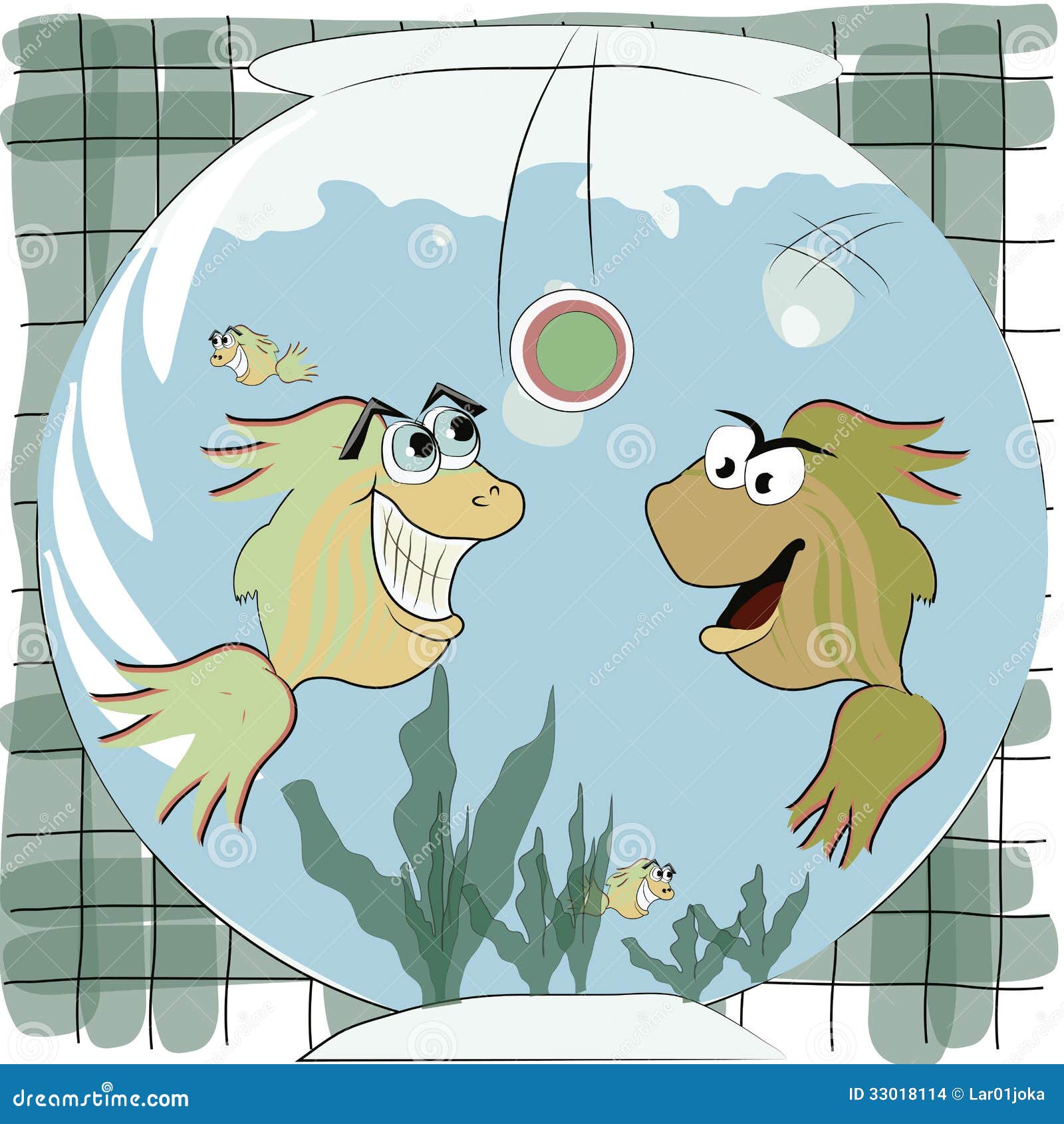 Two fishes playing stock vector. Illustration of happy - 33018114