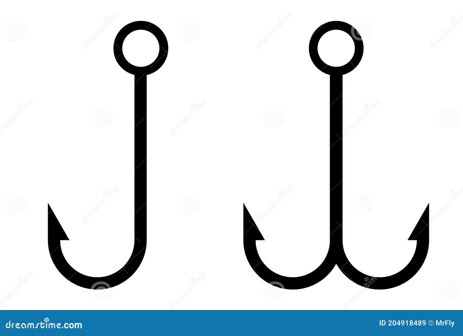 Two Fishing Hooks, Vector Illustration Stock Vector - Illustration of ...