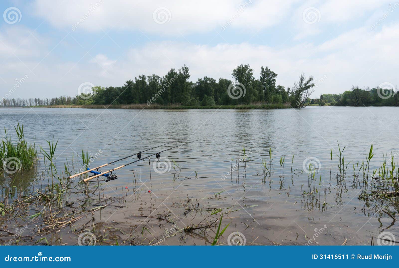 Two Fishing Rods with Detectors Stock Image - Image of hobby, outside ...