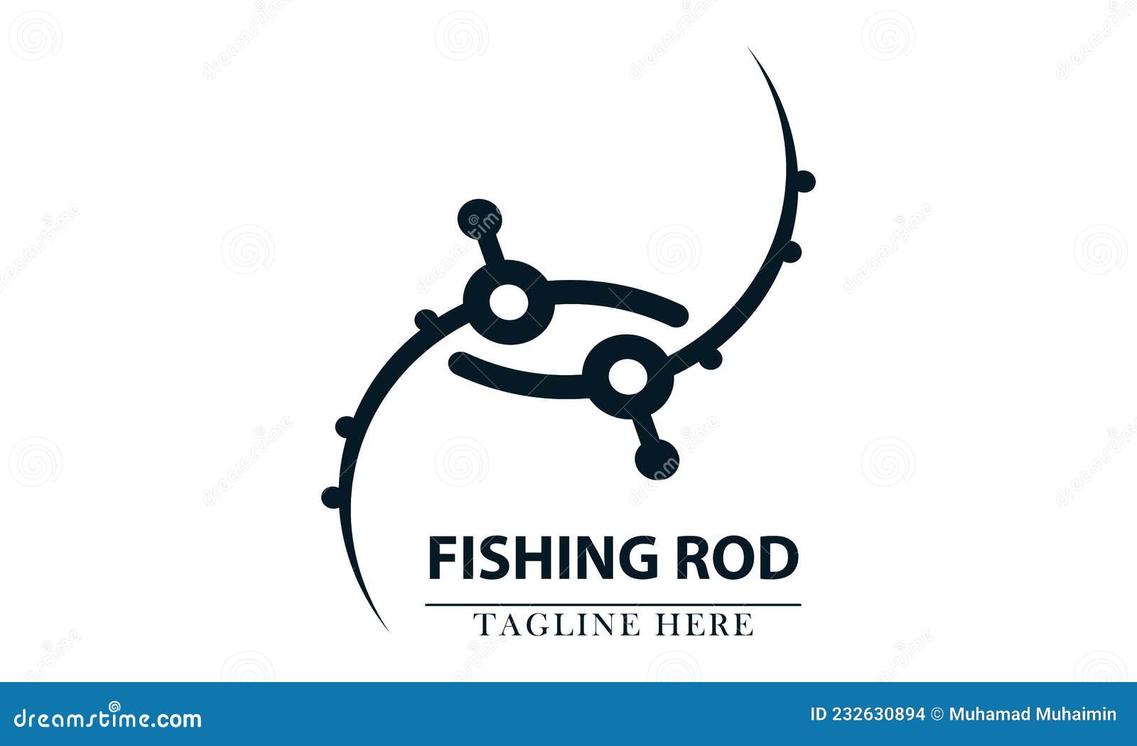 Two Fishing Rods Simple Vector Illustration Stock Vector - Illustration ...