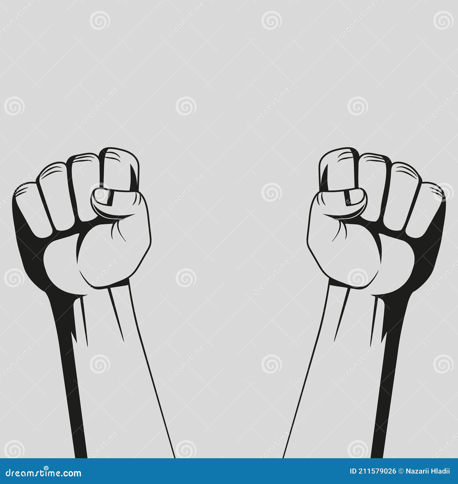 Two Fist Illustration, Protest Concetpt. Vector Illustration. Stock ...