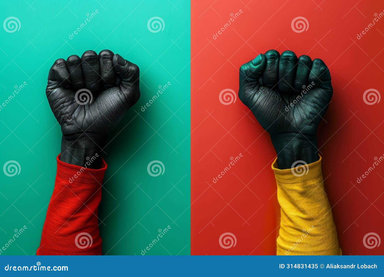 Two Fists, Symbolizing the Abolition of Slavery Stock Illustration ...