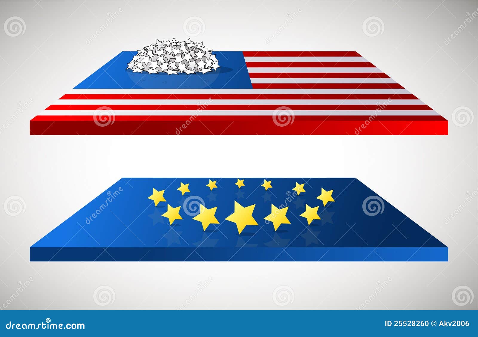 Two flags stock vector. Illustration of vector, artistic - 25528260
