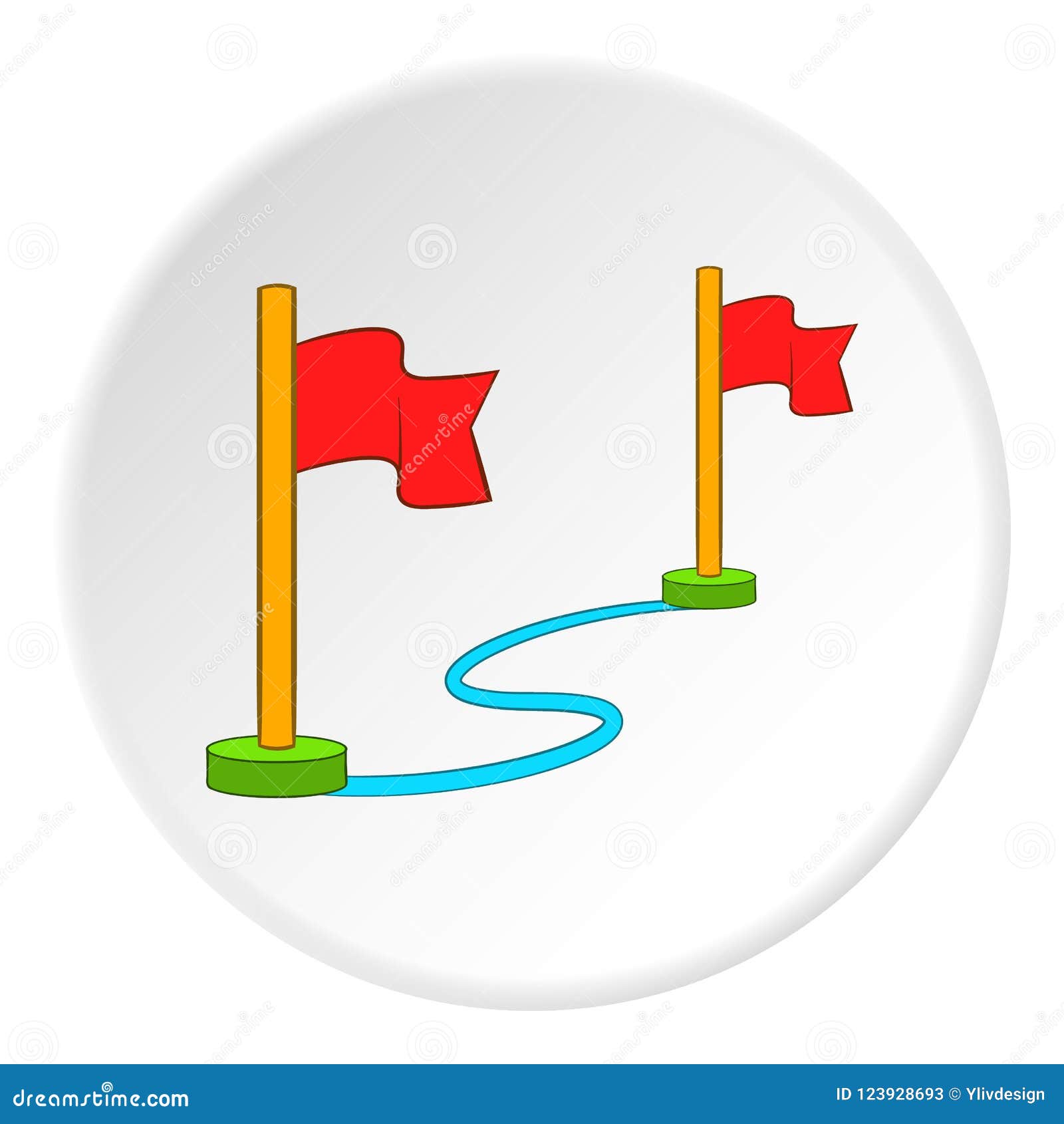 Two Flags Icon, Cartoon Style Stock Illustration - Illustration of ...