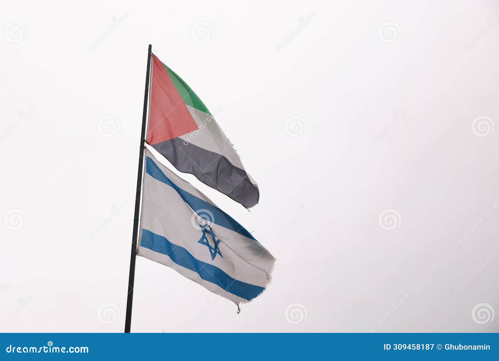 Two Flags, One with a Star and the Other with a Blue Stripe Stock Image ...