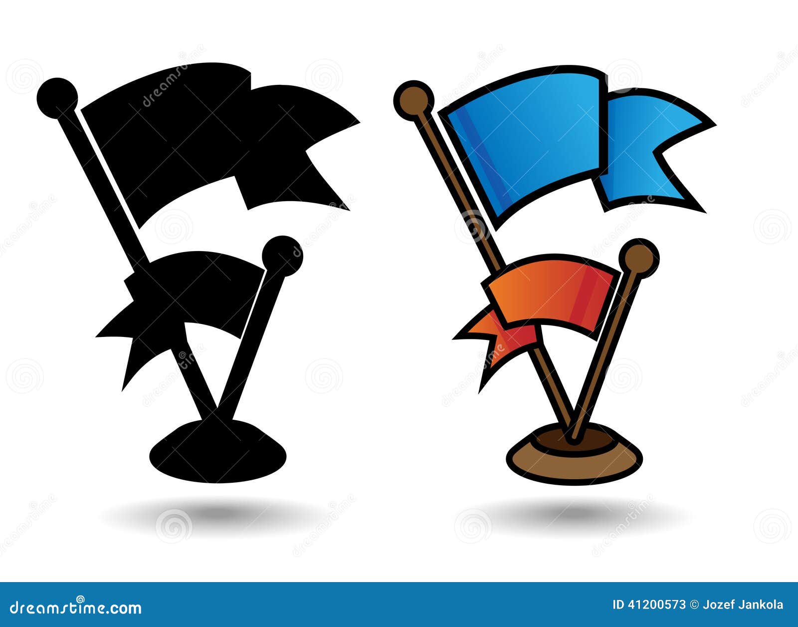 Two flags stock illustration. Illustration of ribbon - 41200573