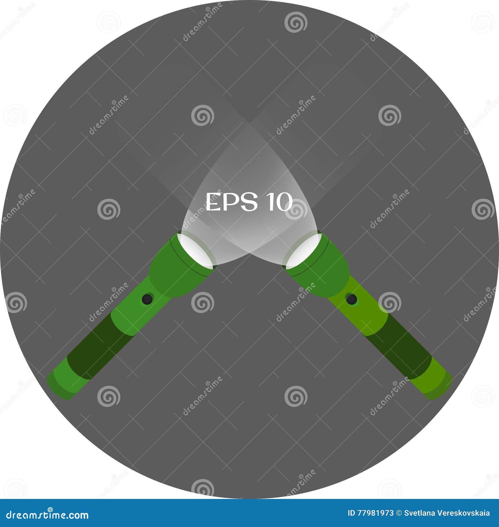 Two Flashlights with Intersecting Beams of Light Stock Vector ...