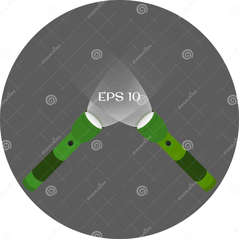 Two Flashlights with Intersecting Beams of Light Stock Vector ...