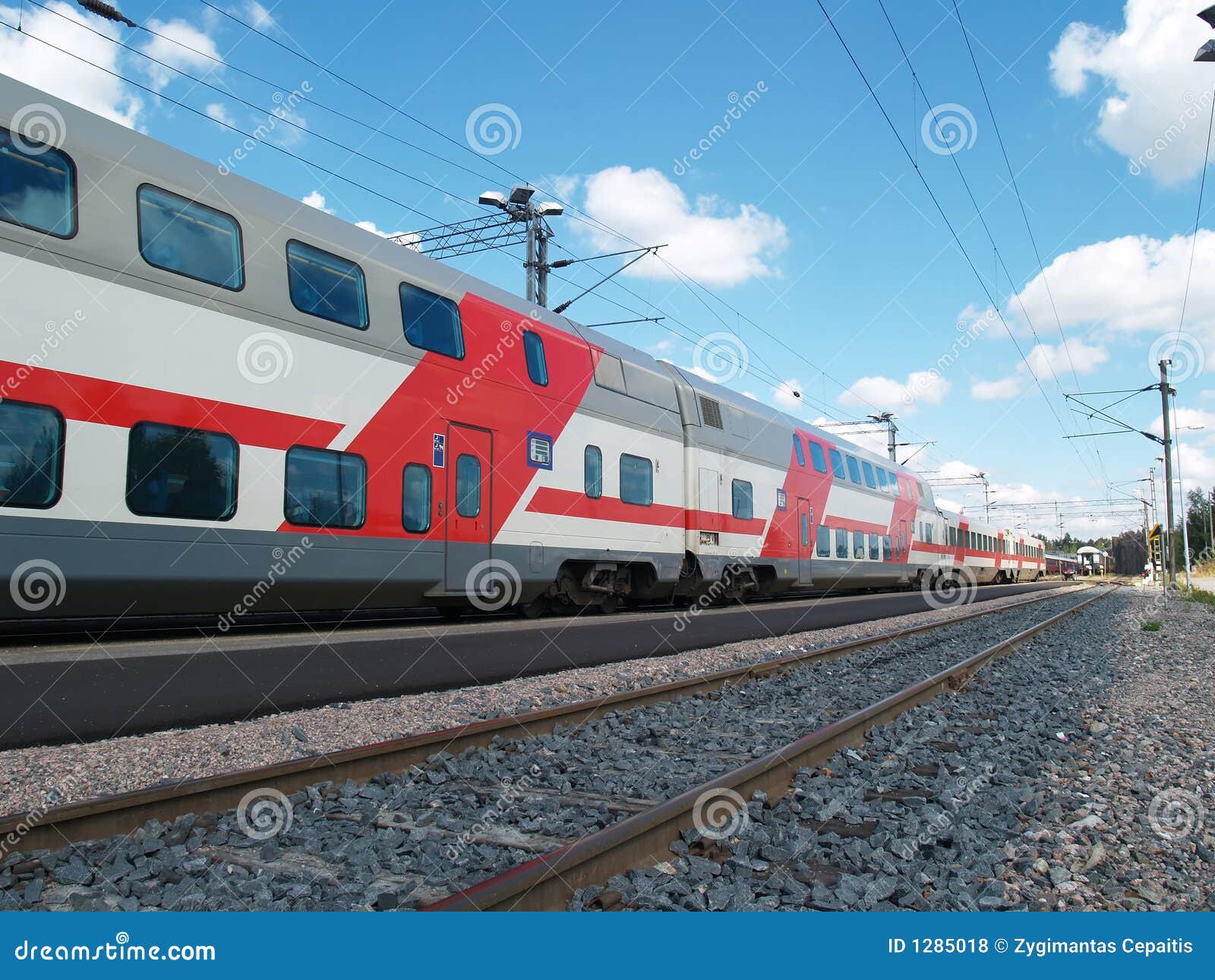 Two floor passenger train stock photo. Image of summer - 1285018