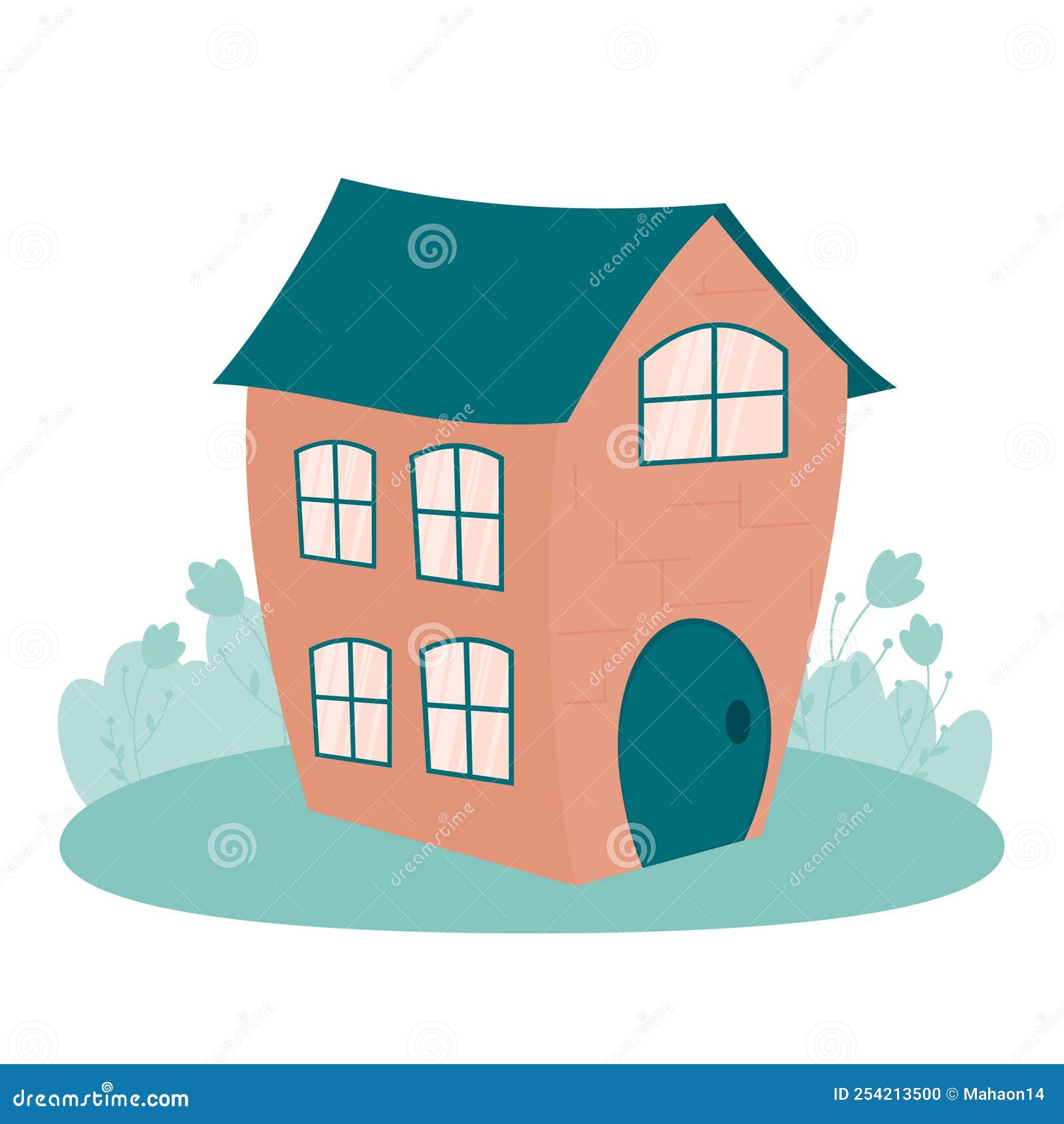 Two Floors House Vector Illustration Stock Vector - Illustration of ...