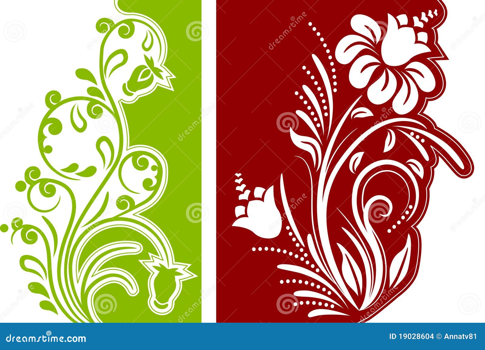 Two floral design elements stock vector. Illustration of design - 19028604