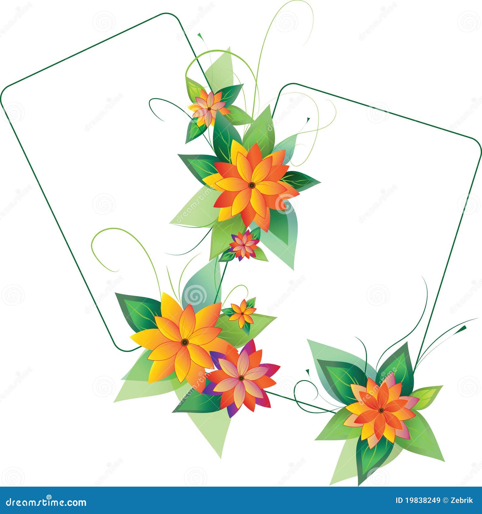 Two floral frames stock vector. Illustration of blue - 19838249