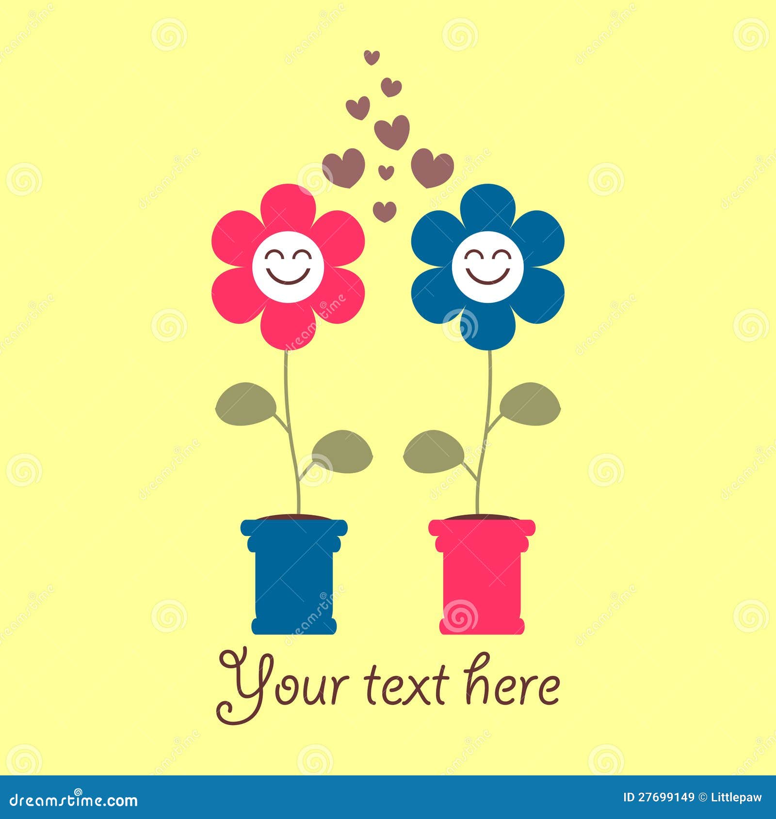 Two flowers in love stock vector. Illustration of romantic - 27699149