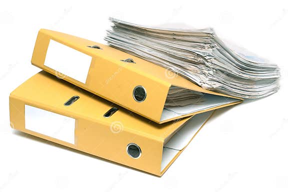 Two Folders and Pack of Documents Stock Photo - Image of office, folder ...