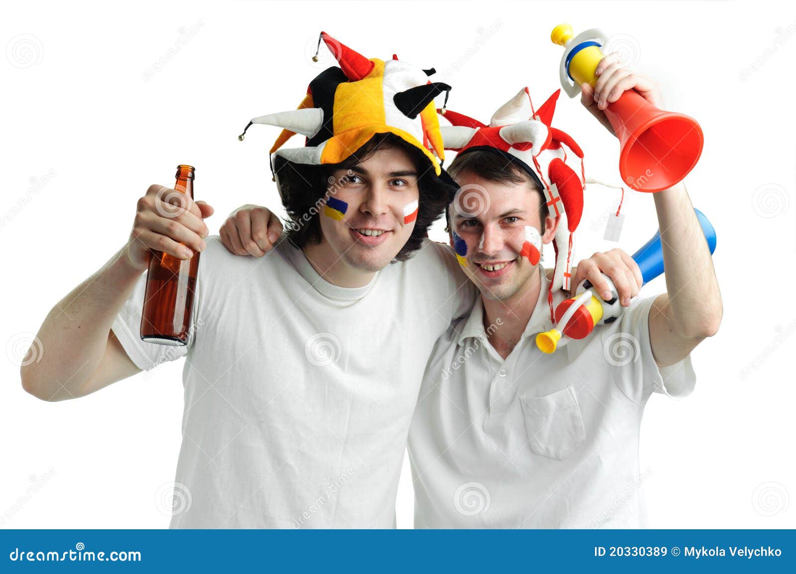 Two football fans stock image. Image of soccer, male - 20330389