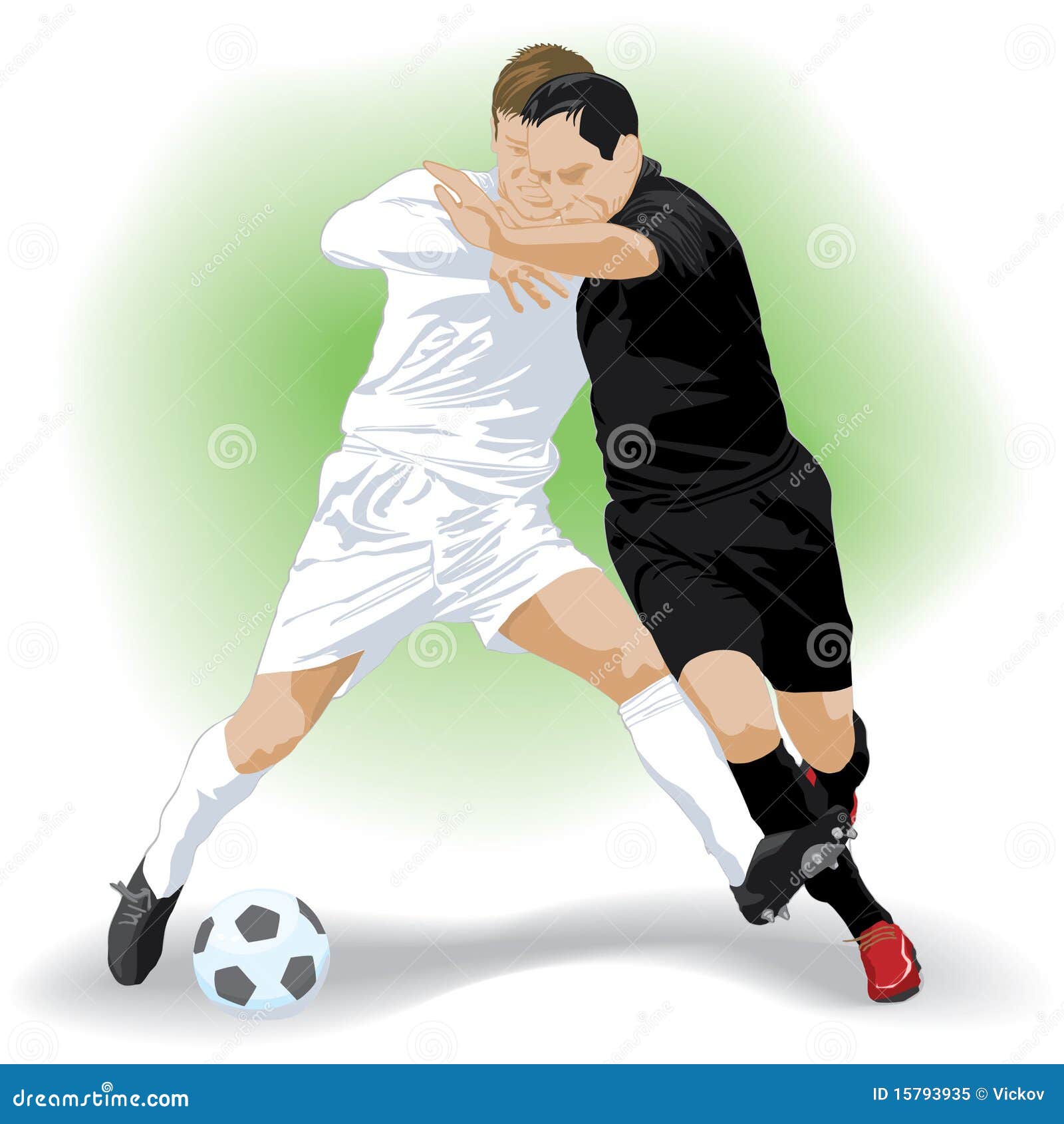 Two footballers stock vector. Illustration of team, player - 15793935