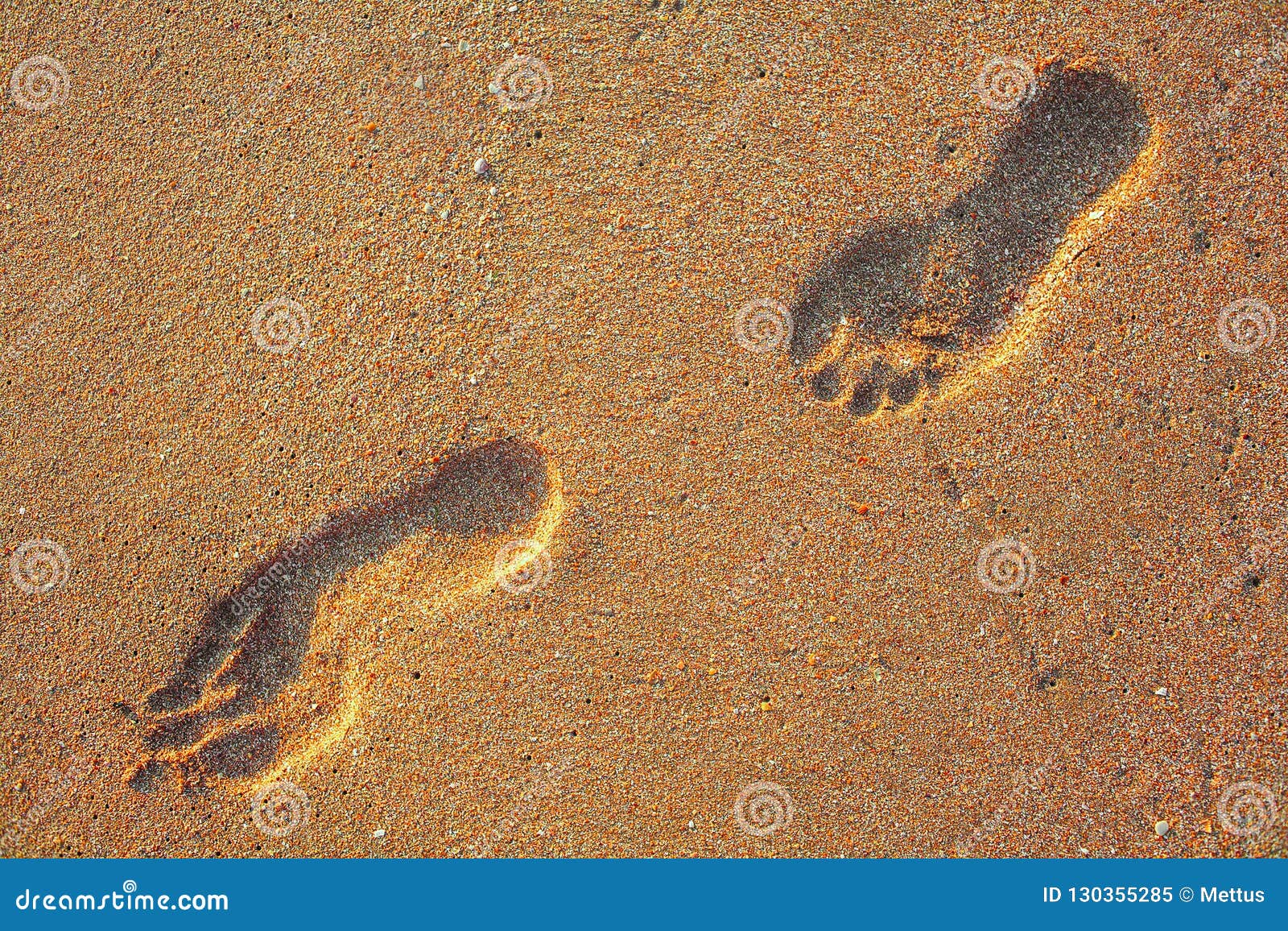 Two Footstep on red sand stock image. Image of track - 130355285