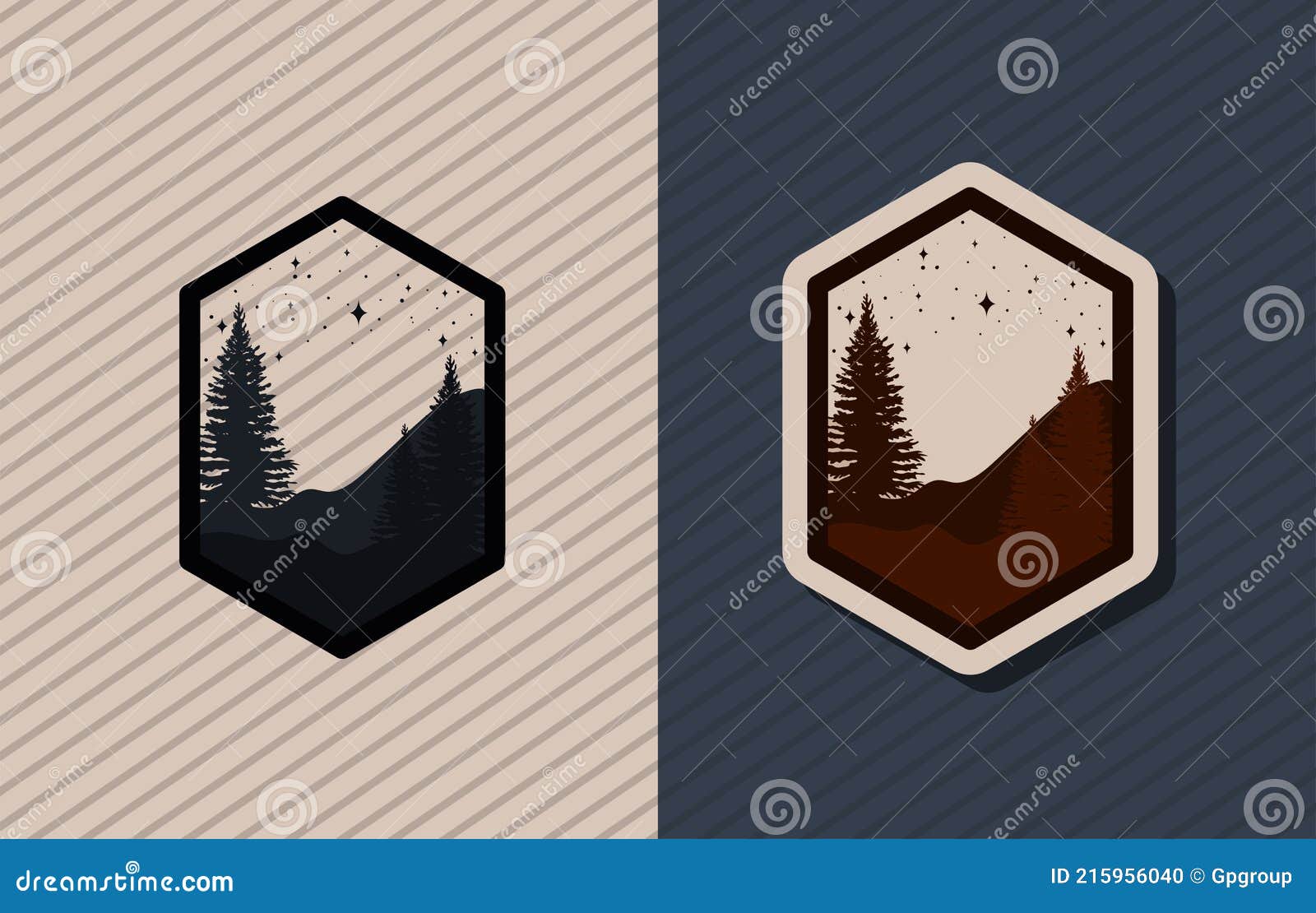 Two forest emblems stock vector. Illustration of environment - 215956040