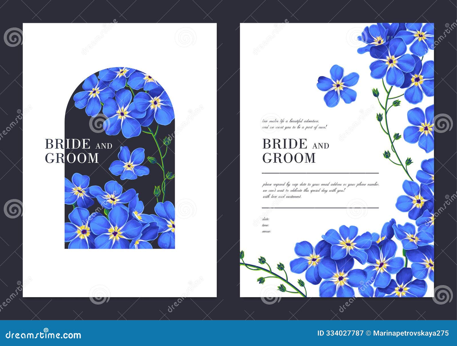 Vector Templates of Forget-me-not Flowers. Stock Vector - Illustration ...