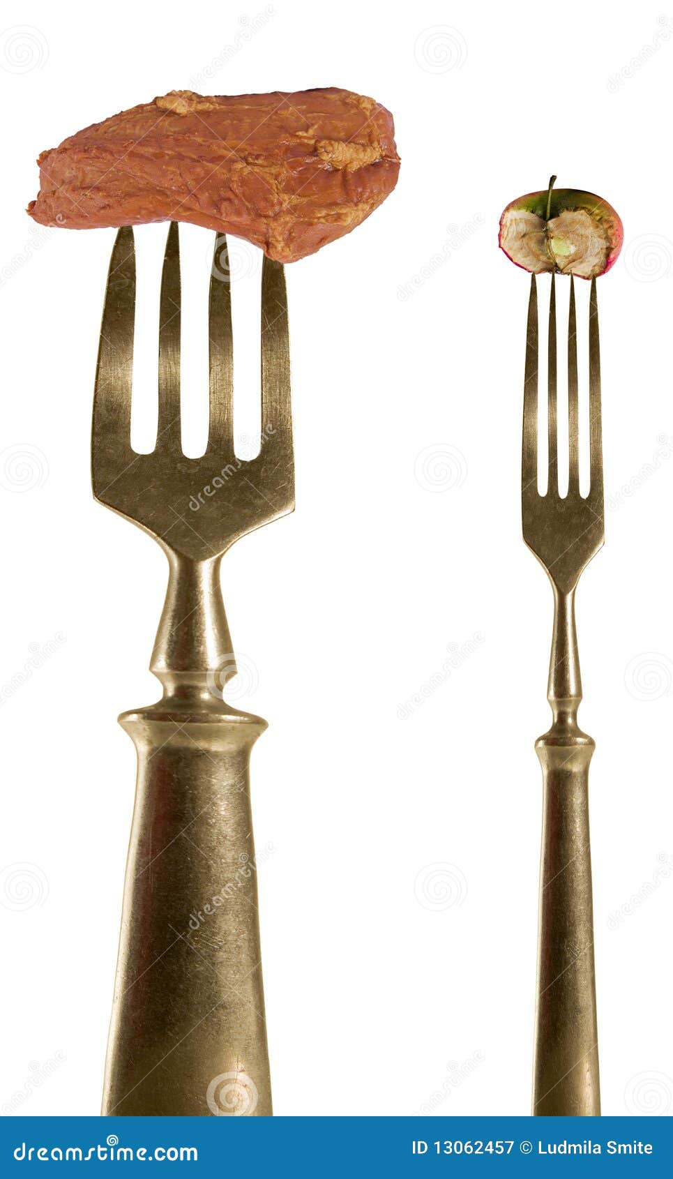 Two fork with food. stock image. Image of bacon, utensil - 13062457