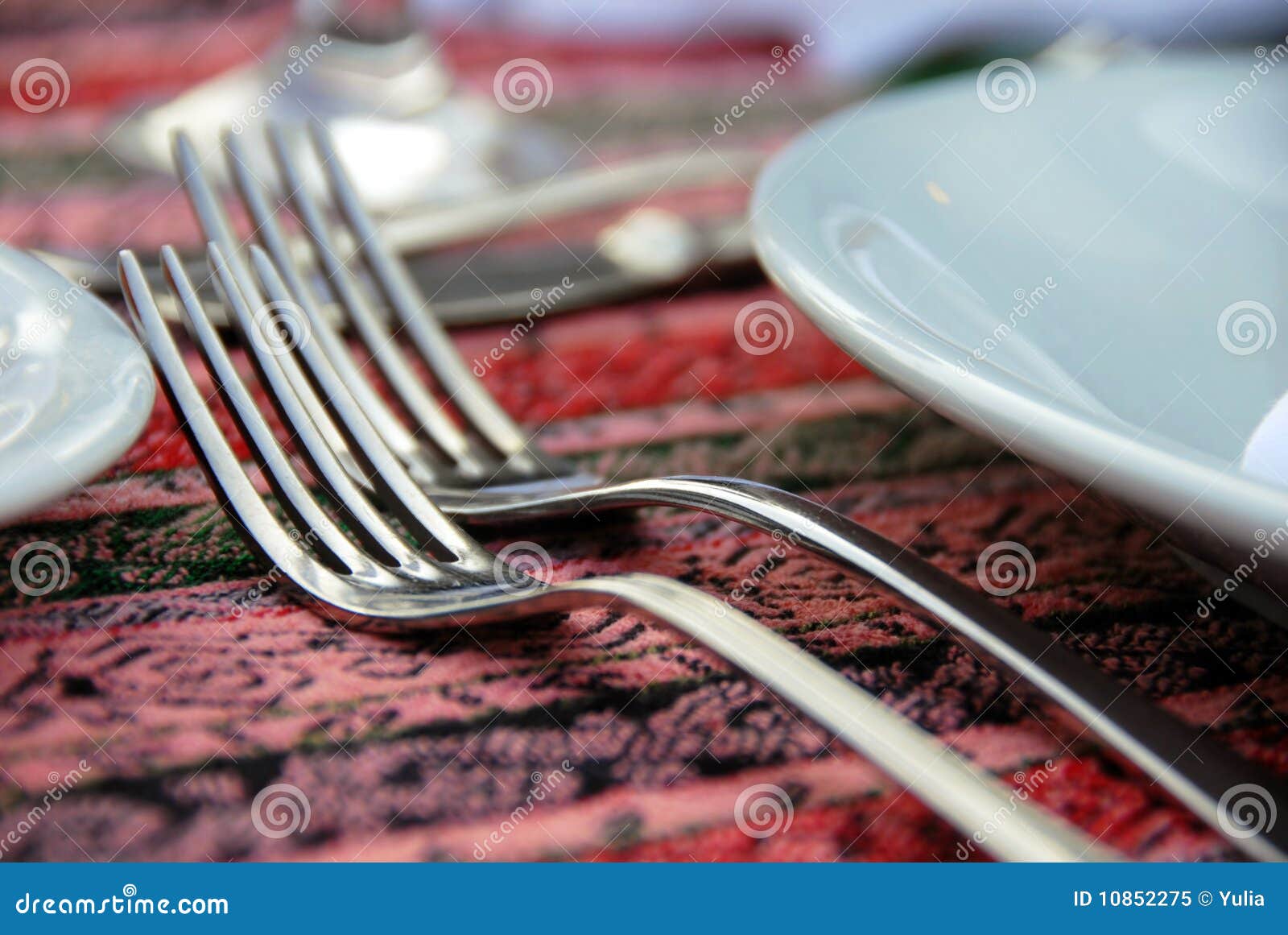 Two forks stock image. Image of plates, napkin, served - 10852275