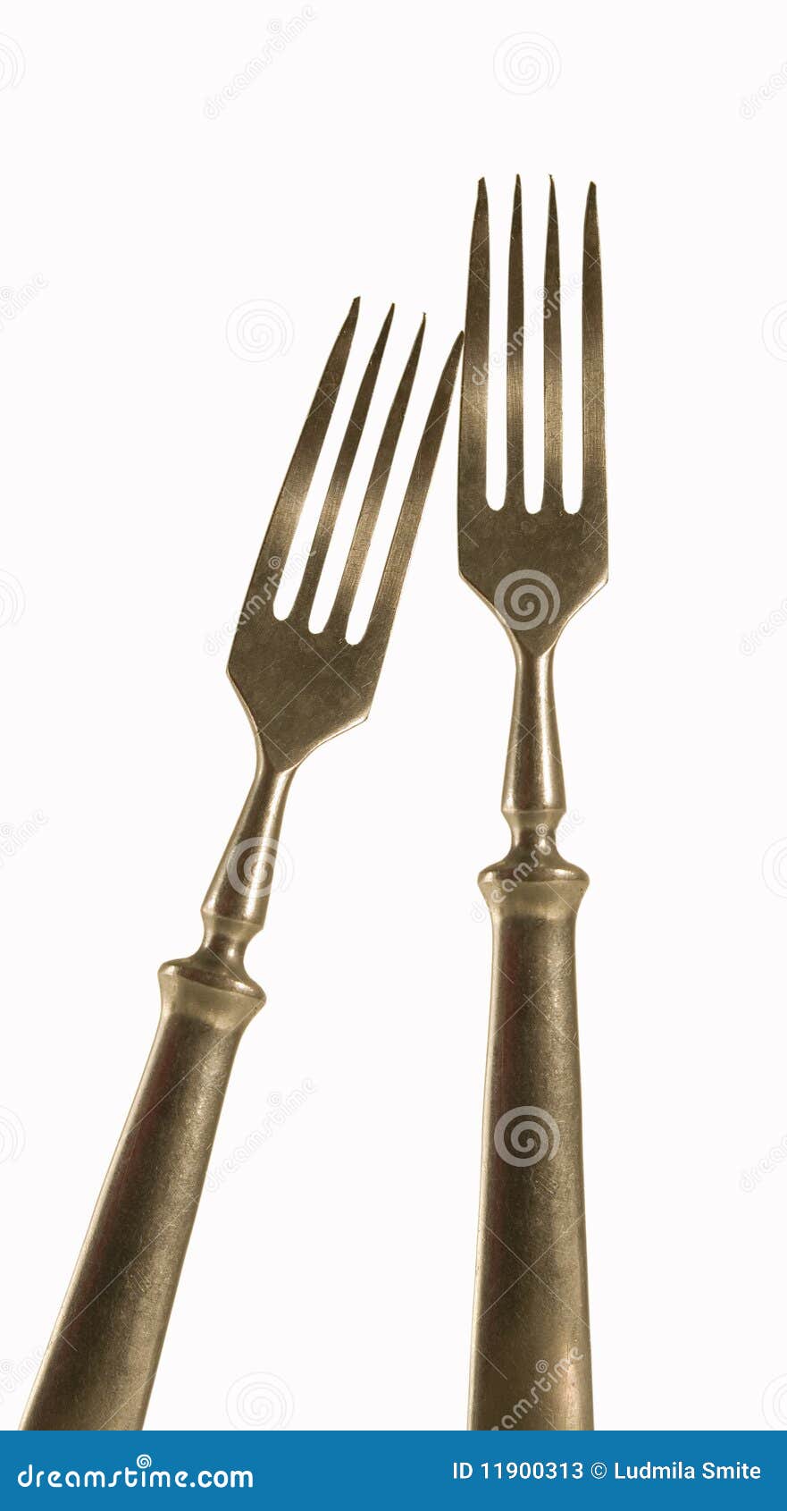 Two forks. stock image. Image of fork, isolated, copper - 11900313