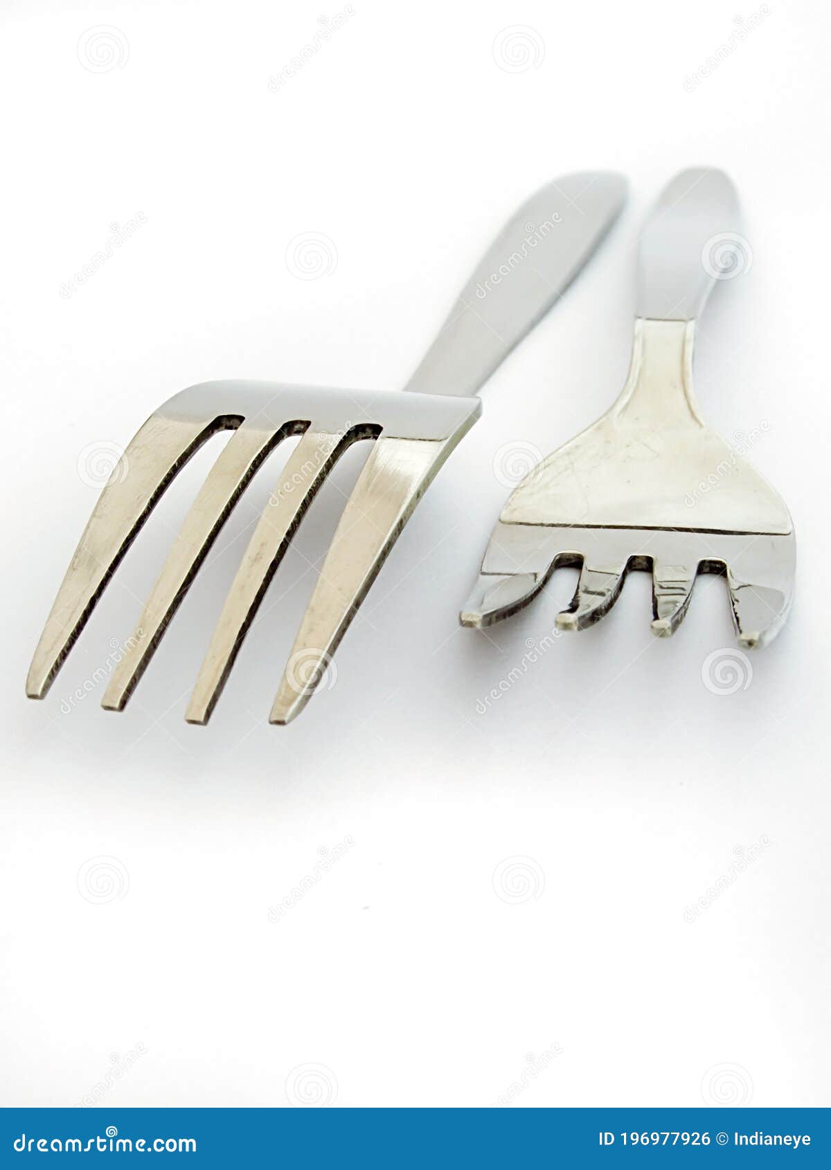 Two Forks on Isolated Background Stock Photo - Image of lunch ...