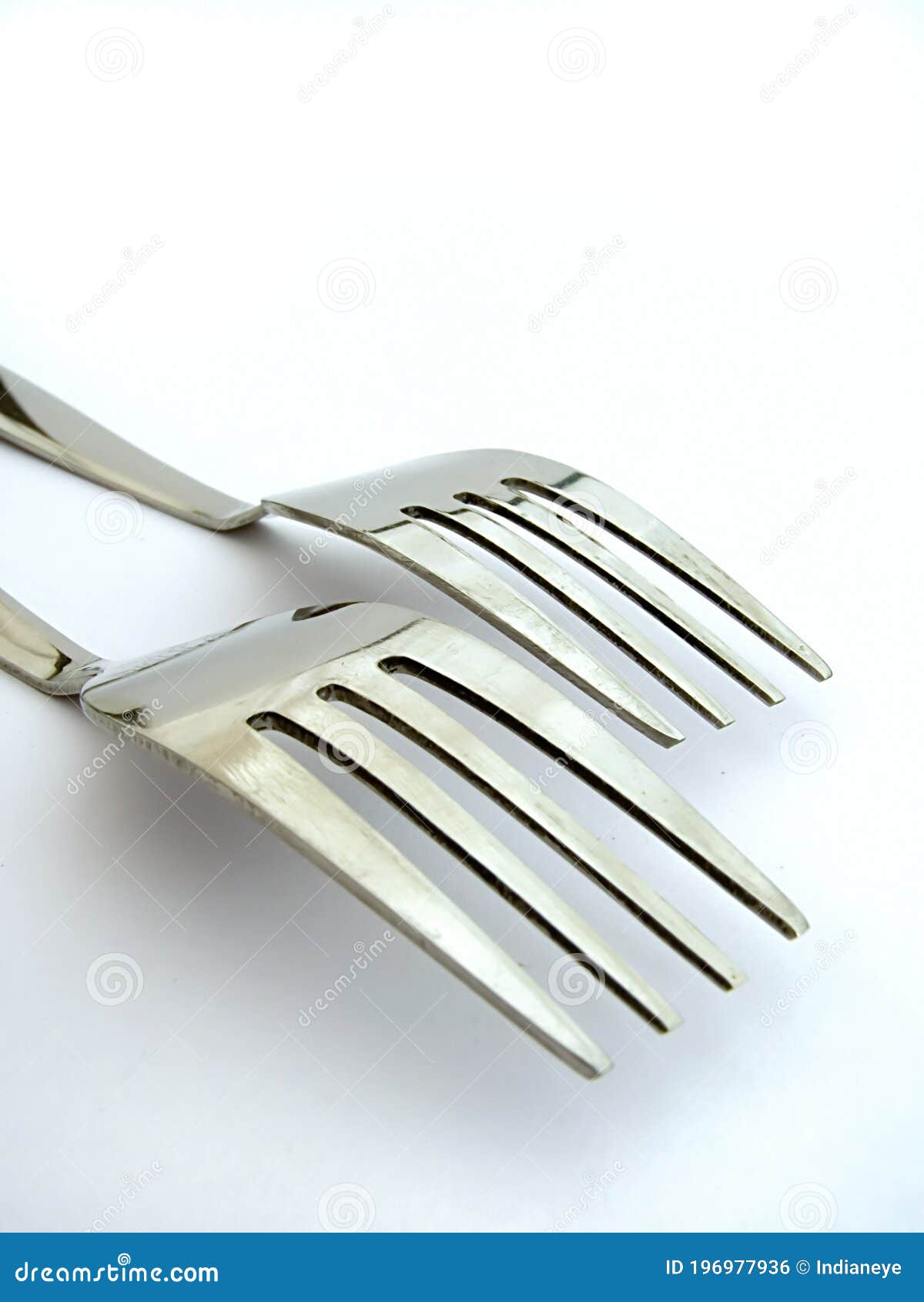 Two Forks on Isolated Background Stock Photo - Image of lunch, metal ...