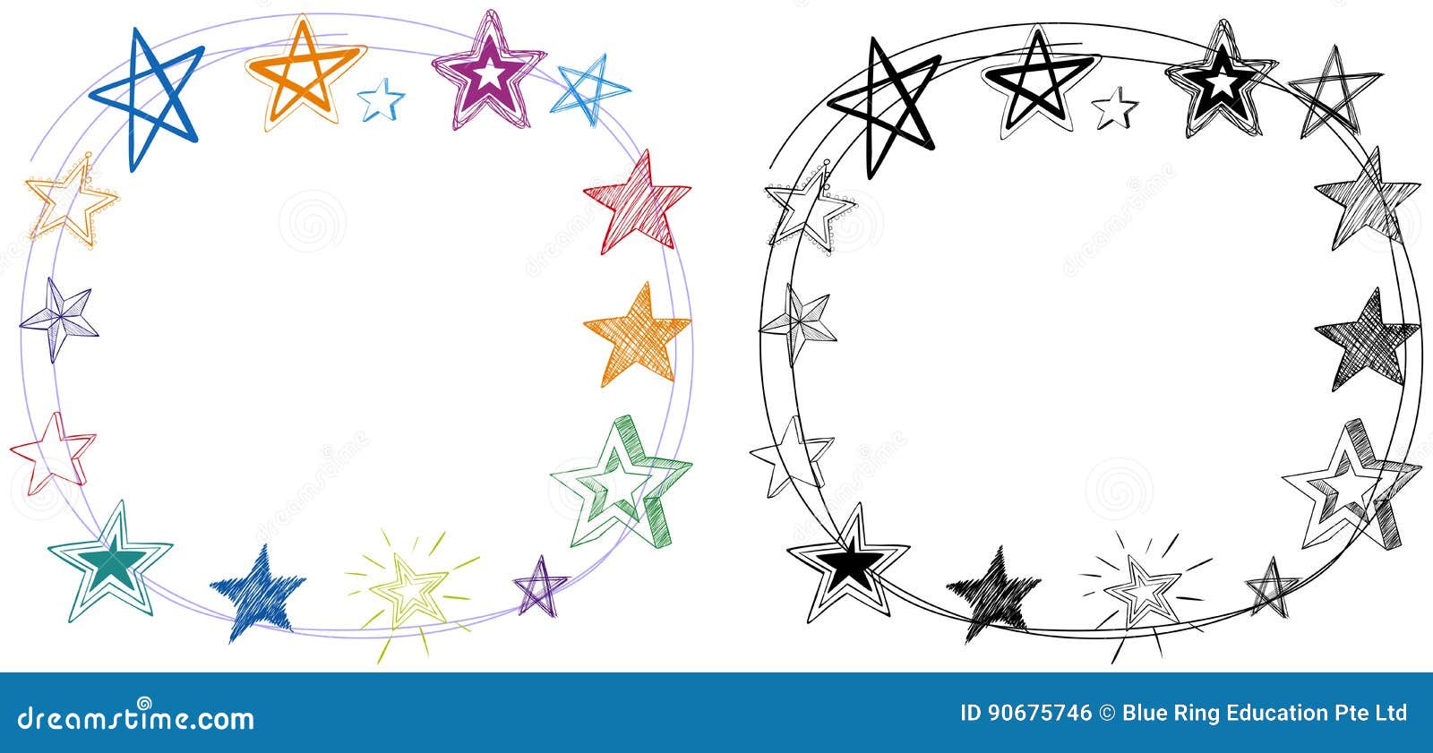 Two Frame Designs with Stars Stock Vector - Illustration of template ...