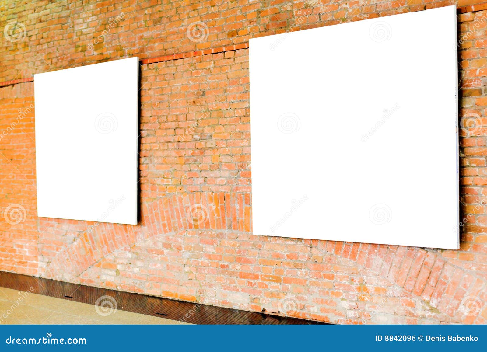 Two frames on brick wall stock photo. Image of canvas - 8842096
