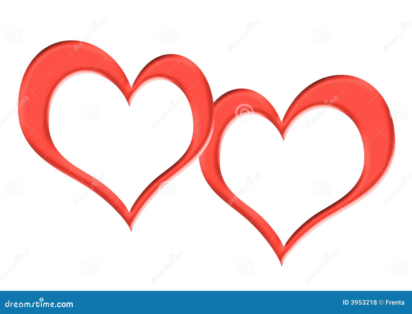 Two Frames in the Form Hearts Stock Illustration - Illustration of ...