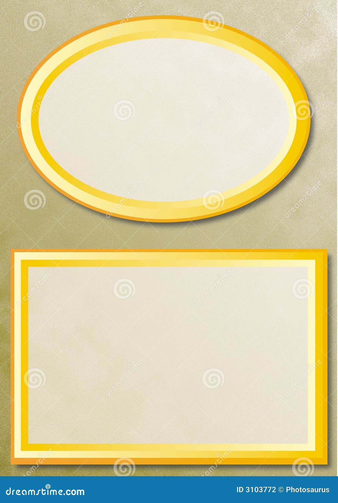 Two Frames On Gold Background Stock Photography | CartoonDealer.com ...