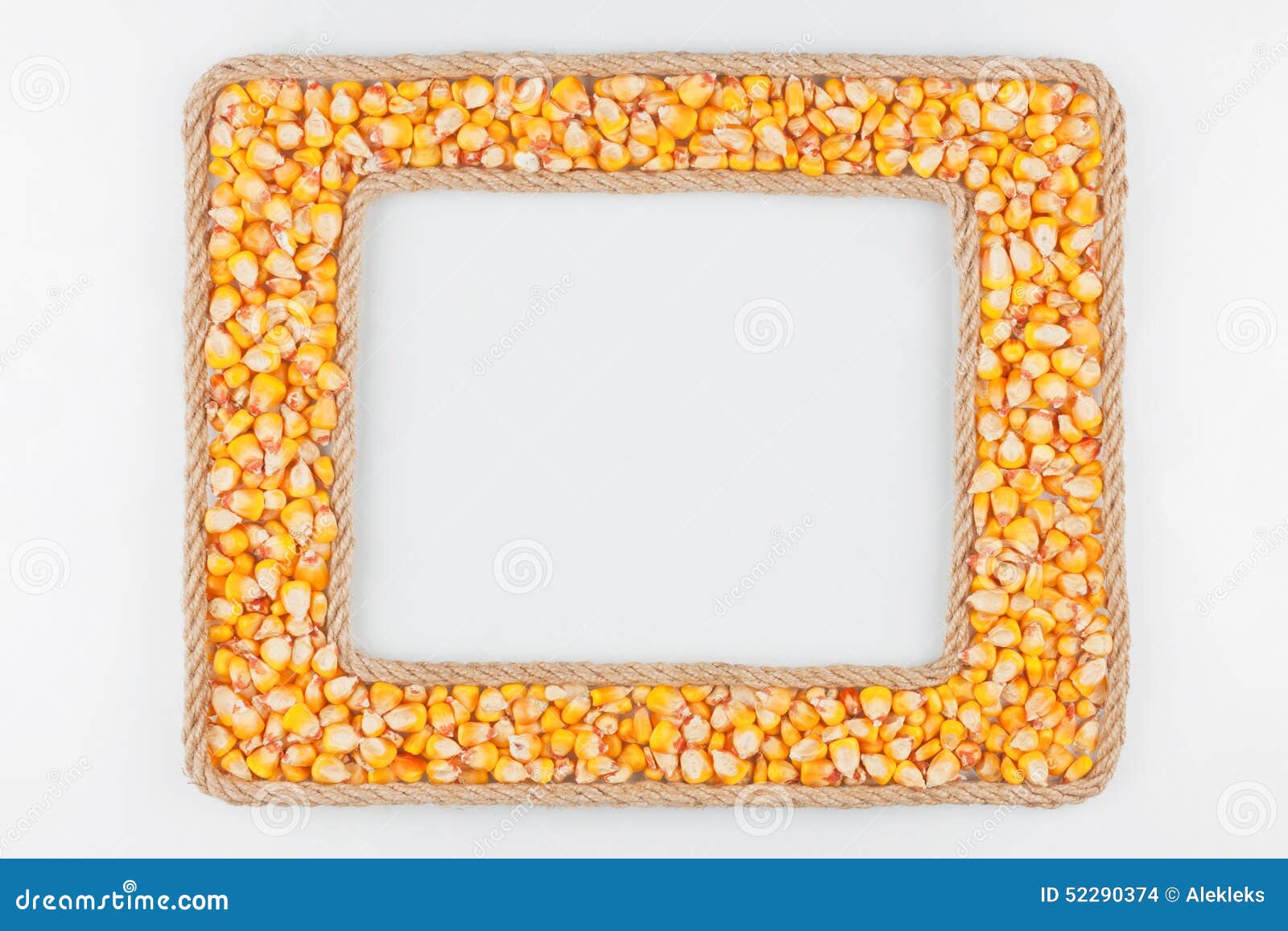 Two Frames Made of the Rope with Corn Grain on a White Backgroun Stock ...