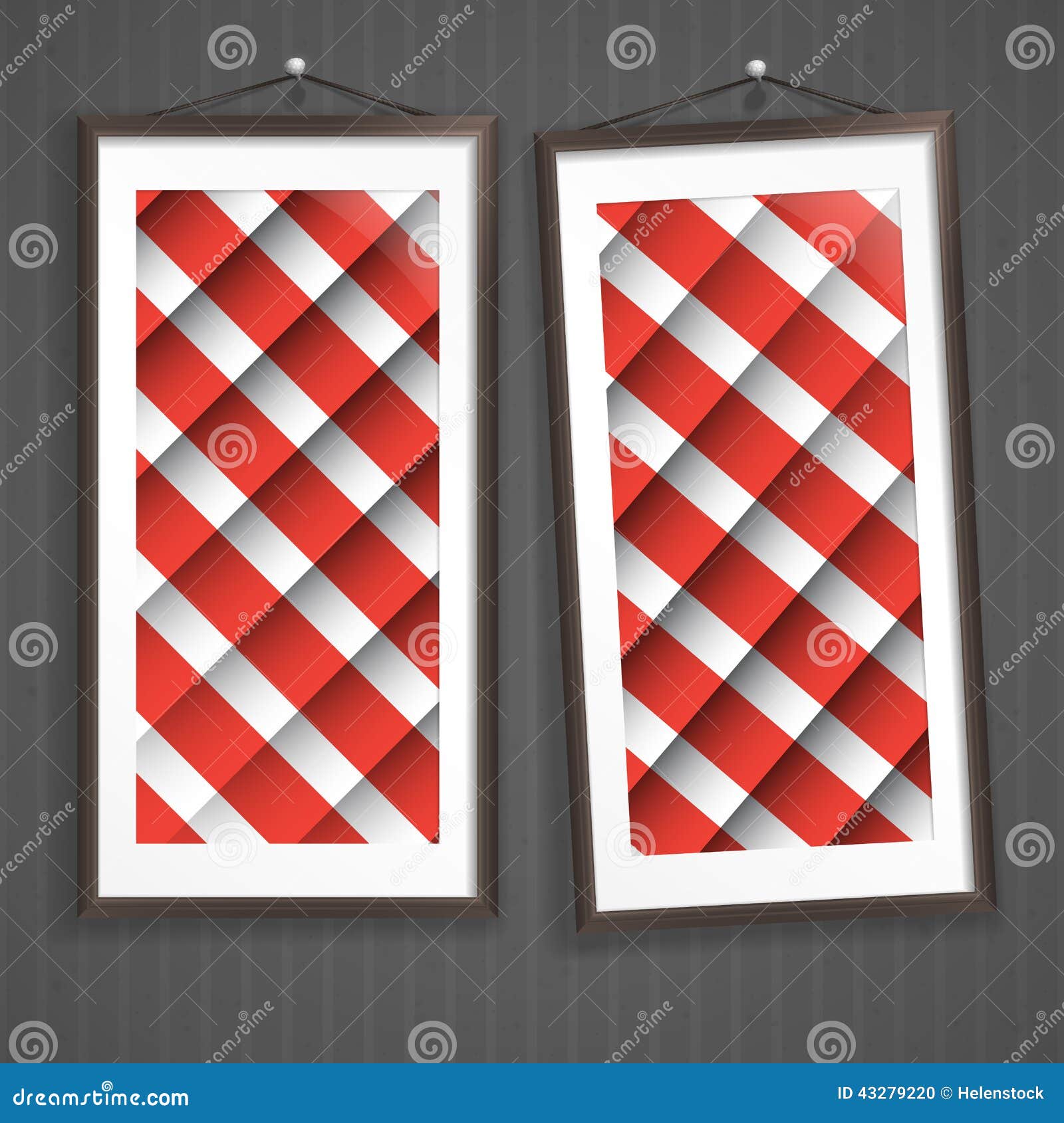 Two Frames of Picture on a Striped Old Wall Stock Vector - Illustration ...