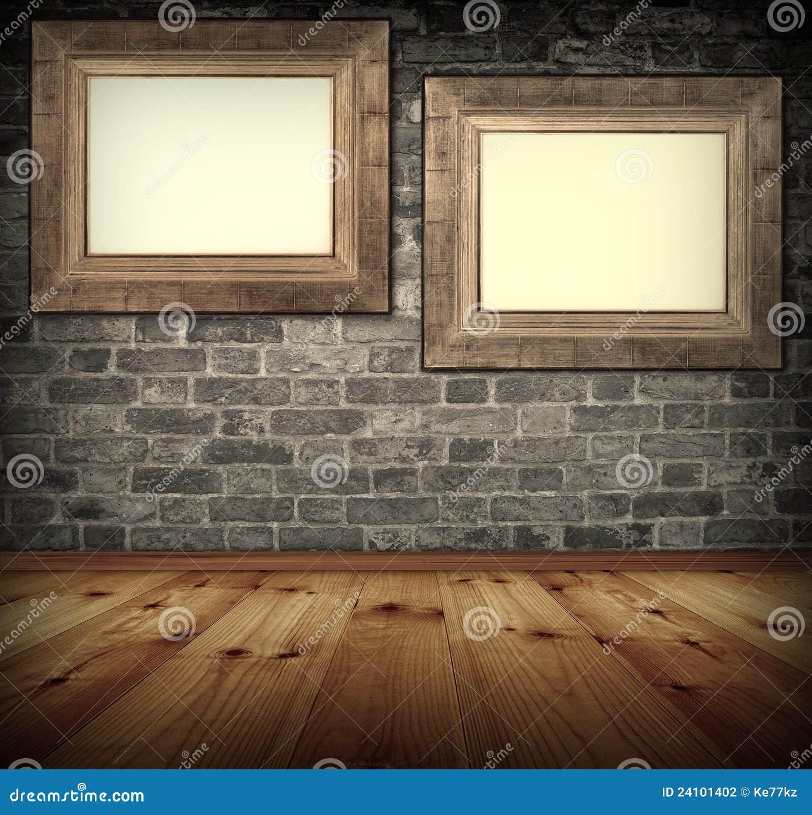 Two frames on the wall. stock photo. Image of exhibition - 24101402